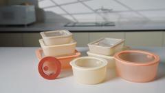Translucent glass food container with glass lid