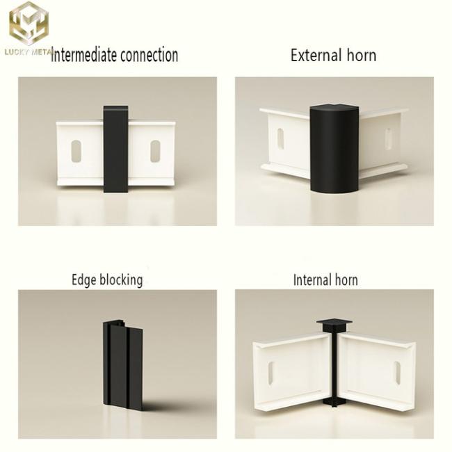 T5 6063 Aluminum Floor Baseboard Skirting Profile Tile Trims 1.2mm Thickness 0