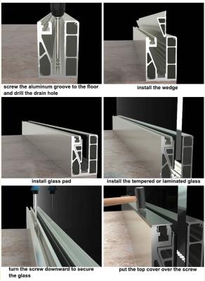 Frameless Glass Fence Outdoor U Channel Aluminum Exterior Glass Railing ...
