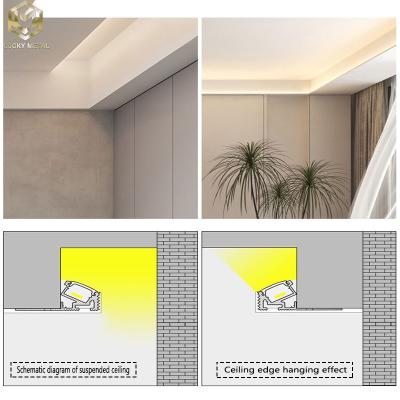 Cina Profil di strisce di alluminio a led in cartongesso 30 45 ° angolo in vendita