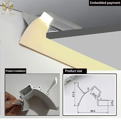 Cina Luce a profilo d'angolo incorporata Canali luminosi a strisce di alluminio per illuminazione a pareti secche in vendita