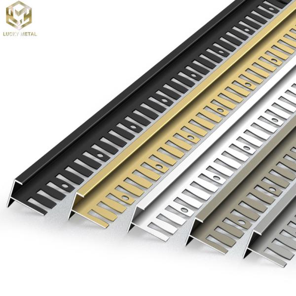 Quality ODM 10mm Square Edge Tile Trim Panel Extrusions Stair Nosing for sale