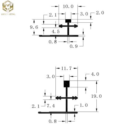China ODM Decorative Aluminium Edge Trim Profiles Systemprofile For Tiles for sale