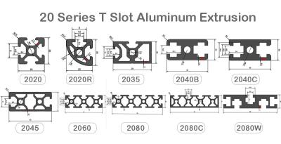 Quality 15180 9090 2040 4040 Aluminum T Slot Profile Extrusion for sale