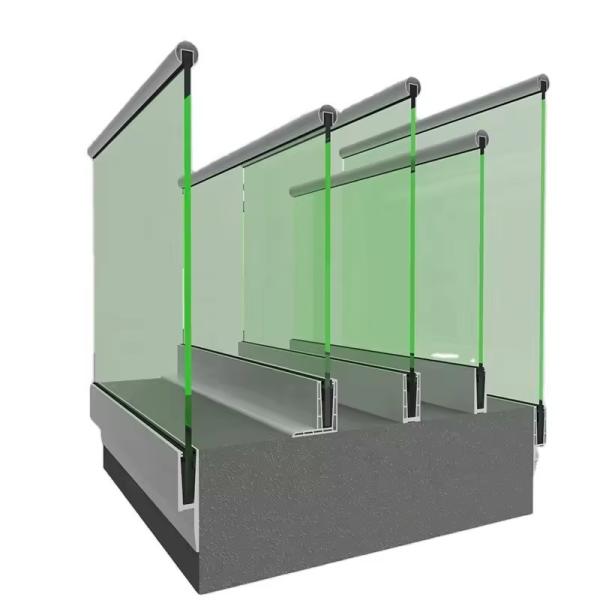 Quality Channel Aluminum Glass Fence Balustrade Residential Fencing 16mm for sale