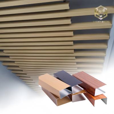 China Aluminum Profile Baffle Metal Suspended Ceiling Baffle Perforated Ventilated Tile Ceiling for sale