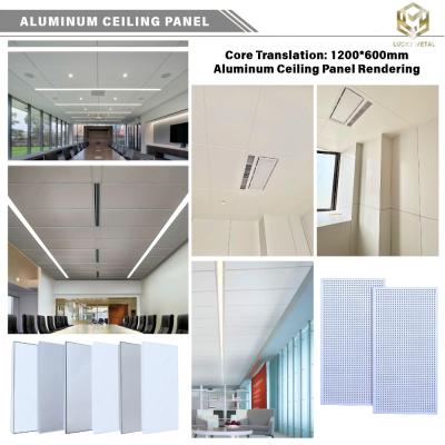 China 600*600 Aluminum Ceiling Panel Panel for Office Fireproof Durable Ceiling Solution Fire-Safe High-Quality Ceiling Tile for sale