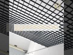 Modern T-Bar Suspended Open Cell Aluminum Grid Ceiling Fireproof Heat Insulation Laminated Surface Square Shape for Interior Use