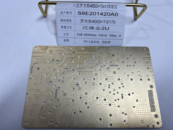 Quality 8 Layers Rogers RO4003+FR4 TG170 Gold Surface Rogers Board PCB Green Solder Mask for sale