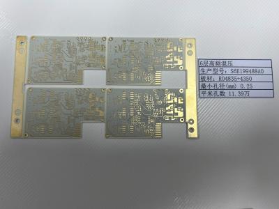Quality 100% Electrical Test Rogers PCB Board With Gold Finish 6 Layers RO4835+4350 for sale