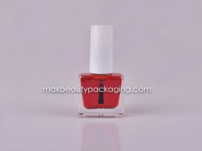 China white injection double nail polish cap square bottle 11ml nail polish packaging for sale
