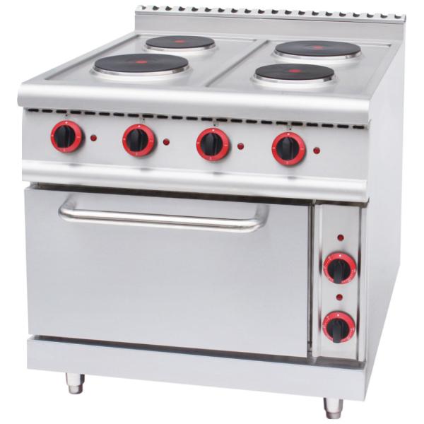 Quality Stainless Steel Commercial 4 Burner Gas Stove For Restaurant With Gas Oven for sale