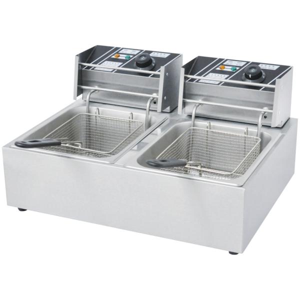 Quality Stainless Steel 2 Basket Commercial Deep Fryer Electric Fryer For Restaurant for sale