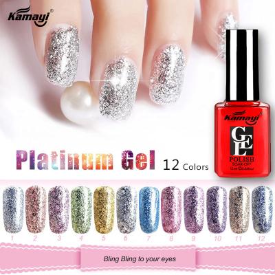 Cina La lacca UV del LED si inzuppa fuori dai chiodi del gel del platino di Bling in vendita