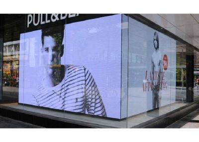 China P7.5-8mm Indoor Transparent LED Screens Full Color 16 Bits Greyscale Fixed Rear Servicing for sale