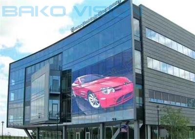 China High Brightness Full Color Glass Wall Led Display Wide Viewing Angle Slim Panel Designall for sale