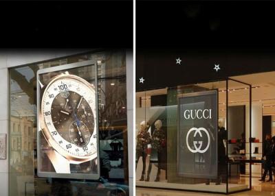 China 16 Bits Grey Scale Glass Advertising Led Display Screen High Transparency Rear Servicing for sale
