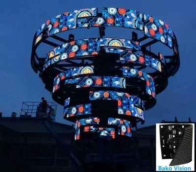 China Van de flexibele LEIDENE de Schermen Zachte LEIDENE Ontwerp van de de Cilindervorm Module het Creatieve Vertoning P2.5 Magnetische Te koop