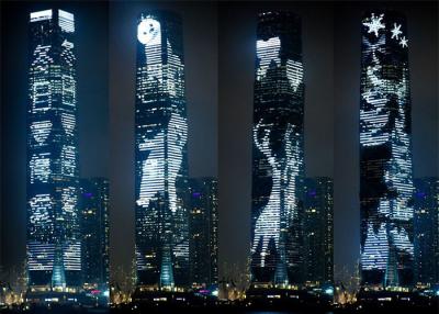 Cina Schermo trasparente all'aperto del LED, annunciante colore pieno dell'esposizione della tenda della costruzione del LED in vendita