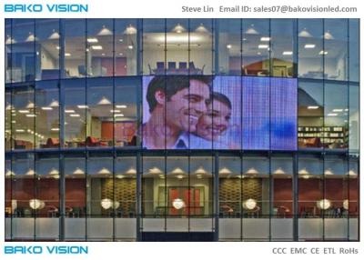 China High Brightness Billboard Transparent LED Screens P10 IP65 For Glass Video Wall for sale