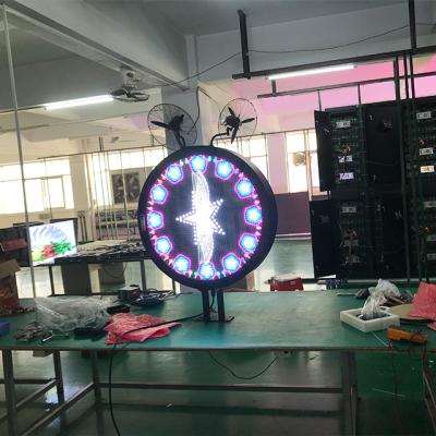 Cina Tabellone principale all'aperto d'acciaio, segno rotondo di logo di Digital dell'esposizione del cerchio di P4.68 LED in vendita