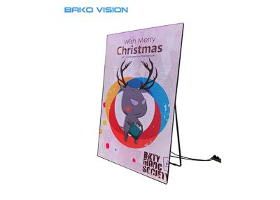 China Seamless Multi Screen Indoor LED Poster Display Rental P2.5mm Free Standing Wheel Kiosk for sale