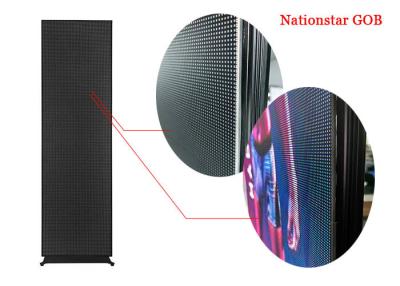 China Advertising P2.5 Indoor LED Poster Mirror Screen 1000 Nits With Wheel Base for sale