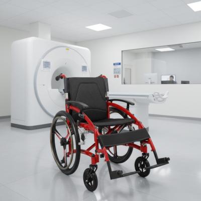 China The MRI Department-exclusive Non-magnetic Wheelchair Is Made of Magnesium Alloy and Has All the Necessary Certifications. for sale