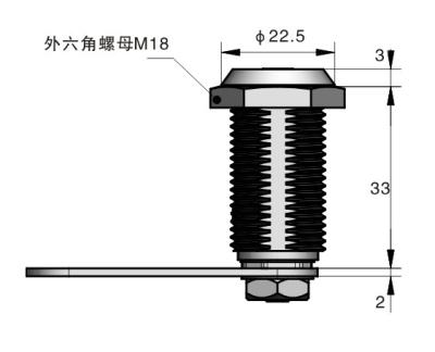Cina Serratura per porta per mobili in ferro Serratura a camma tubolare con perno industriale Altezza 33 mm in vendita