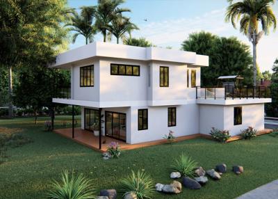 China Luxurious Prefabricated Light Steel Frame Prefab Metal House Kits for sale