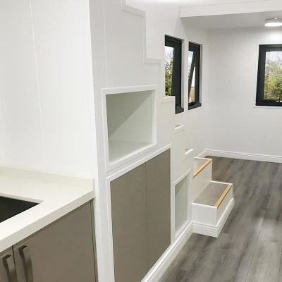 China Factory Direct Light Gauge Steel Prefabricated Tiny House On Wheels With WPC Board Wall for sale