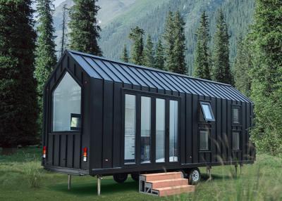 China Prefab Trailer House 2350*8000mm Steel Frame Mobile Tiny House On Wheels for sale