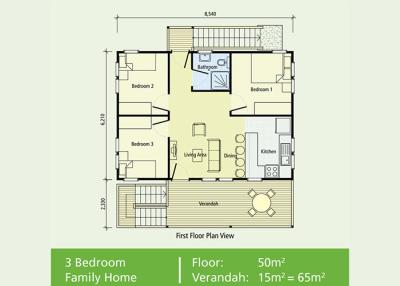 Cina Bungalow di legno della Camera della Tailandia di feste leggere prefabbricate della struttura d'acciaio di Caldo-vendita con 3 camere da letto in vendita