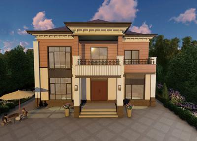 China Retro dubbele villa in Chinese stijl / geprefabriceerde villa lichte stalen framehuizen met goede ventilatie Te koop