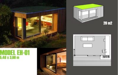 China Light Gauge Steel Frame Prefabricated Office Fire Proof Garden Studios Backyard Tiny homes for sale
