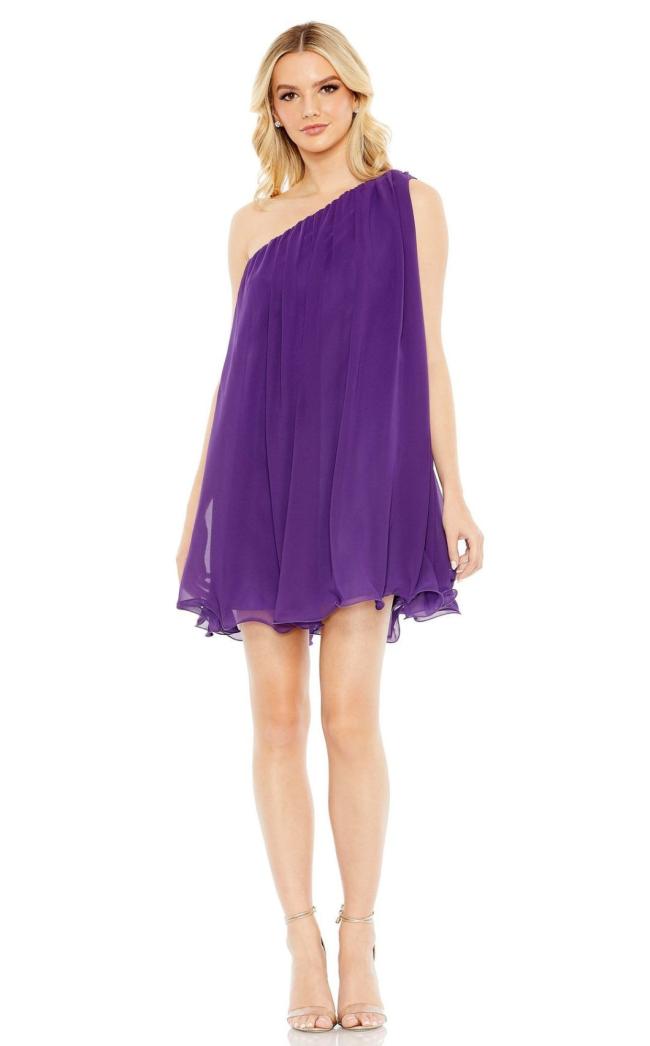 Sleeveless One Shoulder Chiffon Short Wedding Cocktail Dresses