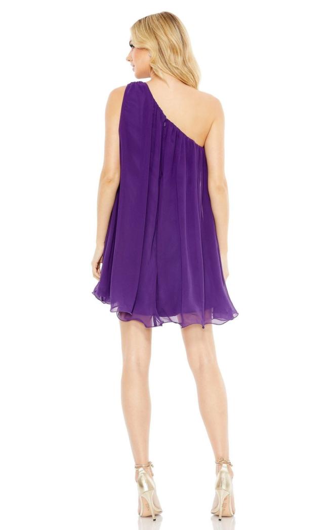 Sleeveless One Shoulder Chiffon Short Wedding Cocktail Dresses