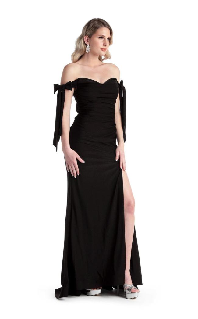 Stunning Floor-Length off-Shoulder Sheath Shape Satin Party Long Cocktail Dress