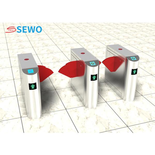 Quality Facial Recognition Flap Barrier Turnstile Gate , Pedestrian Barrier Gate For Bus for sale