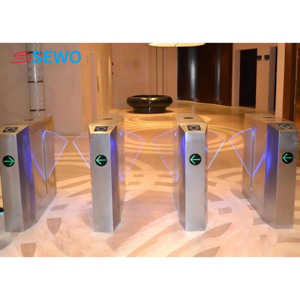 Quality Security Bi Directional Turnstile SUS304 Flap Barrier Turnstile Gate For Hotel / Factory for sale