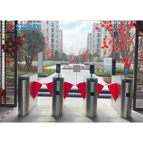 Quality Access Control Flap Barrier Gate Face Recognition Barcode Scanner Turnstile For Gym Stadium for sale
