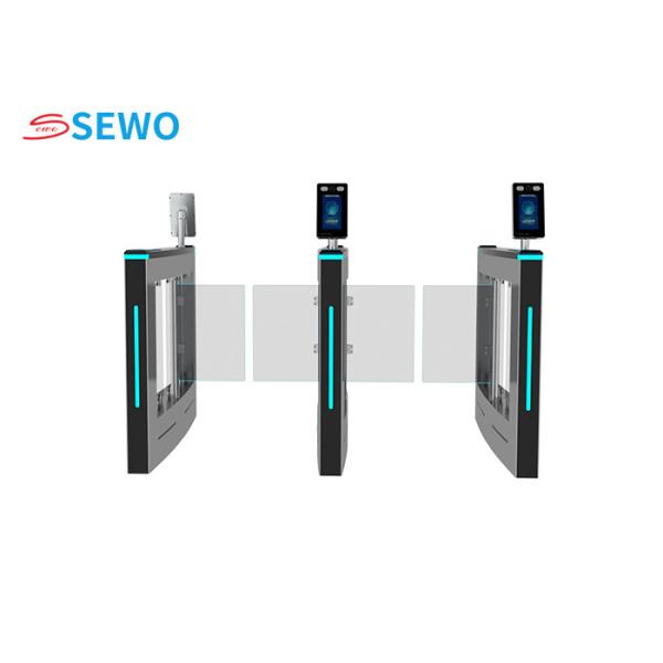 Quality Luxury Black Swing Barrier Turnstile , Gyms Pedestrian Access Control System for sale