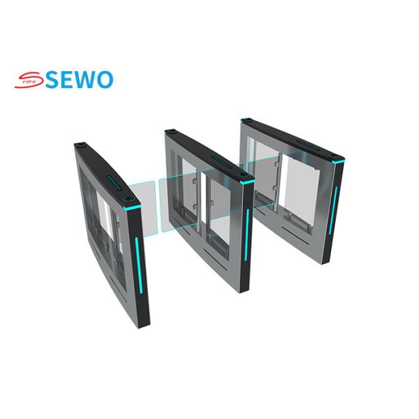 Quality Luxury Black Swing Barrier Turnstile , Gyms Pedestrian Access Control System for sale