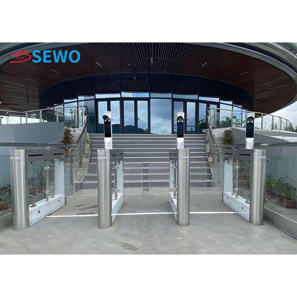 Quality 304 Stainless Steel Swing Barrier Gates Fully Automatic Security Gate Office for sale