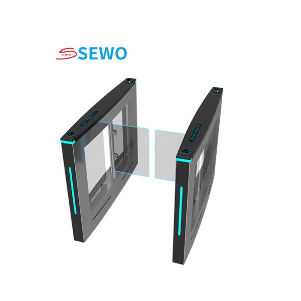 Quality Luxury Black Swing Barrier Turnstile , Gyms Pedestrian Access Control System for sale