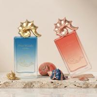 China 100ml Glass Perfume Bottle Unique Rectangle Shell Cap Empty Crimp Neck Spray for sale