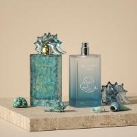 China 100ml Glass Perfume Bottle Unique Rectangle Shell Cap Empty Crimp Neck Spray for sale