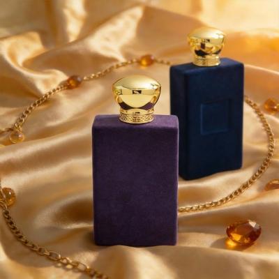 China Anding Manufacturer Bulk Customizable Crimp Round Cap Velvet Refill Mist Quality 100 ml Rectangle Glass Empty Perfume Bottle for sale