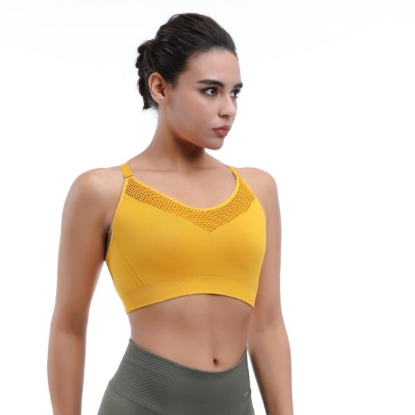 Quality Mesh Trimmed Low Impact Sports Bras​ Anti Bacterial 92%Nylon for sale