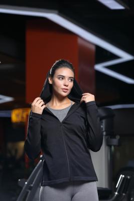 China Full Zip Long Sleeve Hoodie Anti Bacterial Breathable Seamless for sale